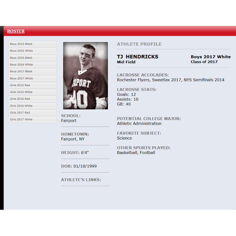 Tj Hendricks' Lacrosse Recruiting Profile
